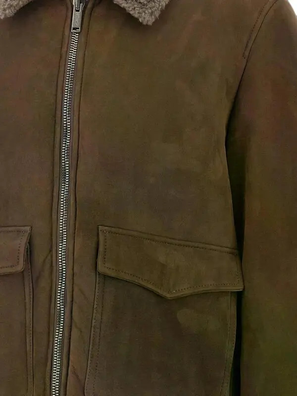 VOLFAGLI FIRENZE Brunelleschi Shearling-collar Suede Jacket