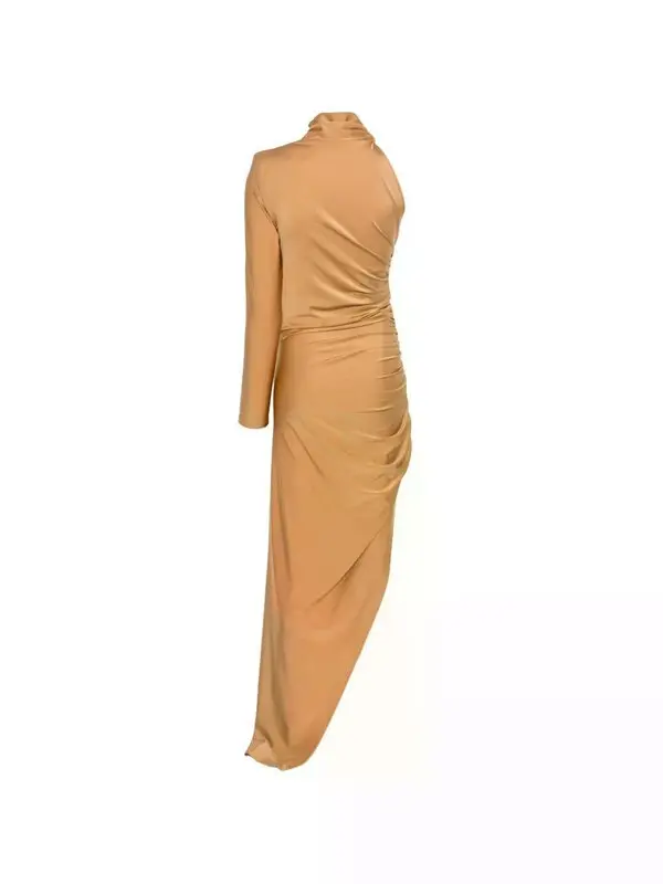 Amen One-shoulder Ruched Maxi Dress - Neutrals