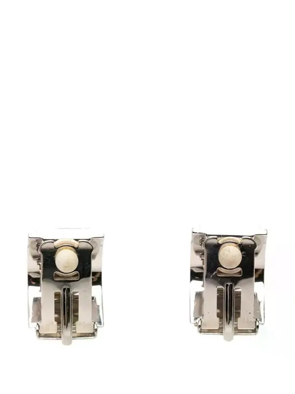 Hermès Enamel And Silver-tone Metal Sea Cloisonné Dolphin Clip-on Earrings - Blue