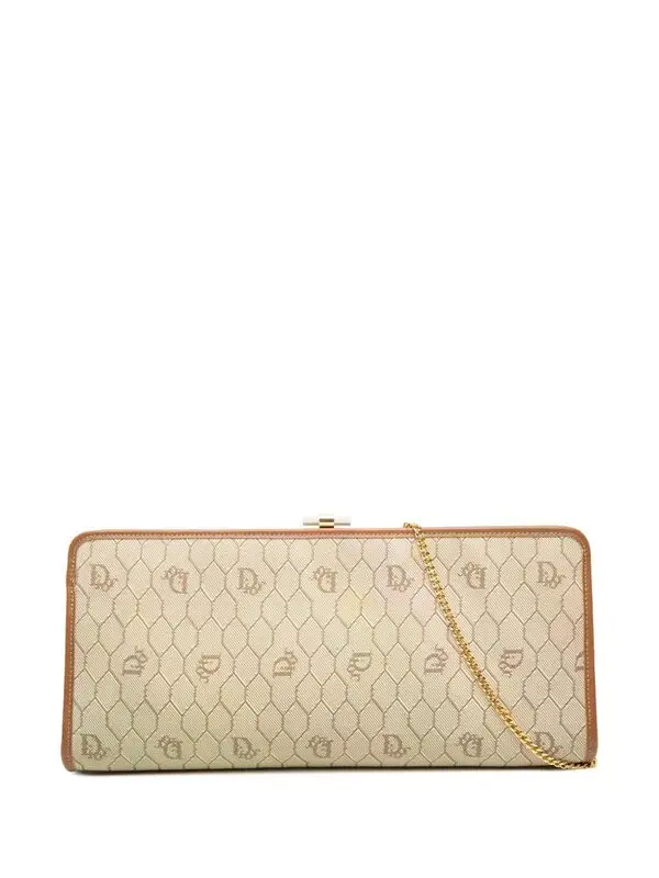 Dior Honeycomb Coated Canvas Chain Crossbody Bag - Neutrals