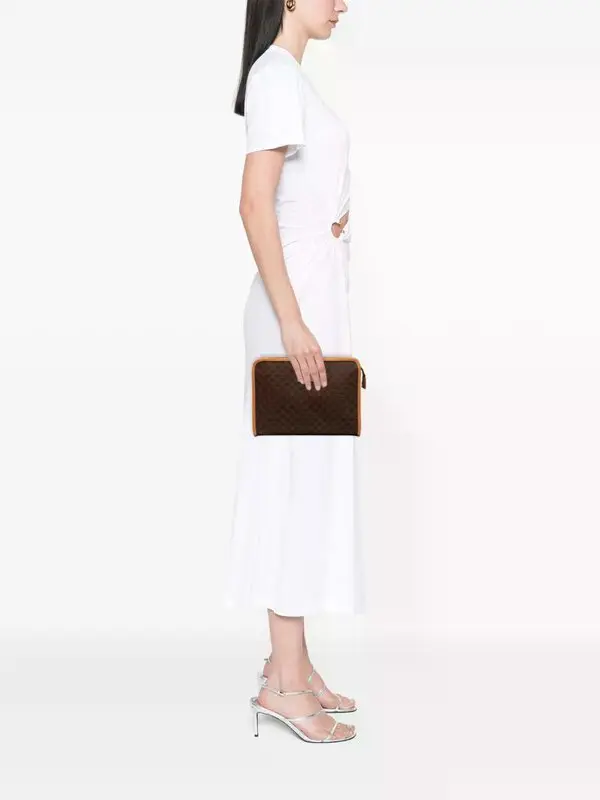 Celine Macadam Coated Canvas Clutch Bag