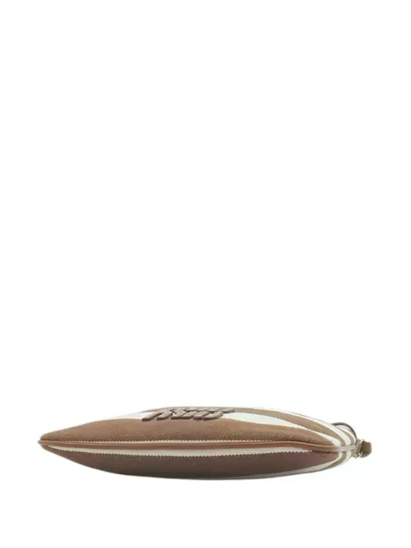 Miu Miu Striped Canvas Logo Drawstring Handbag