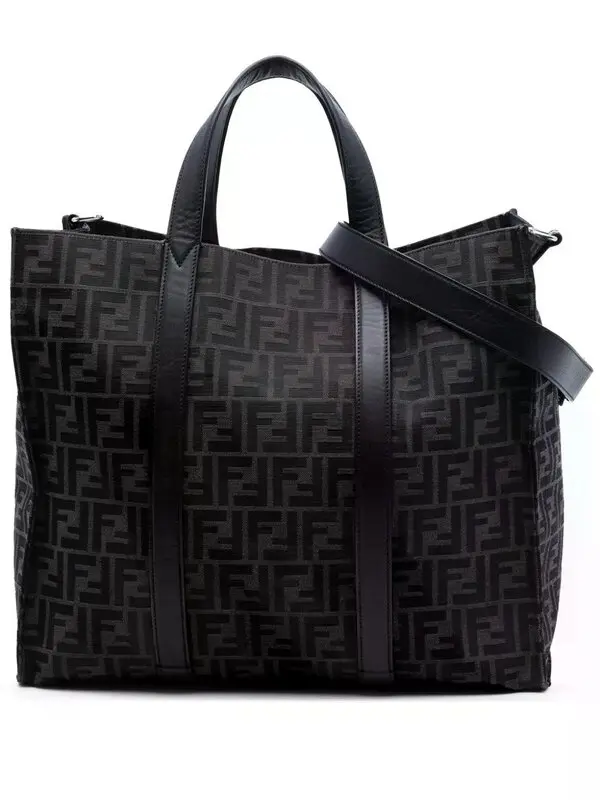 Fendi Zucca Jacquard Shopper Tote Satchel