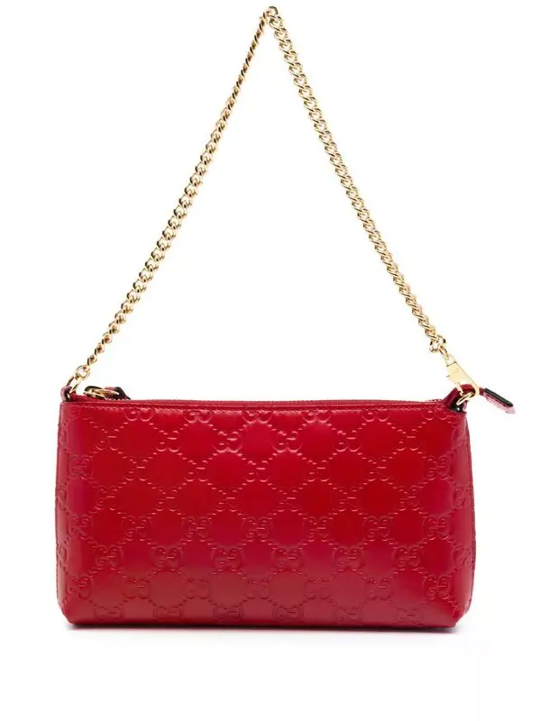 Gucci Chain Pochette Shoulder Bag - Red