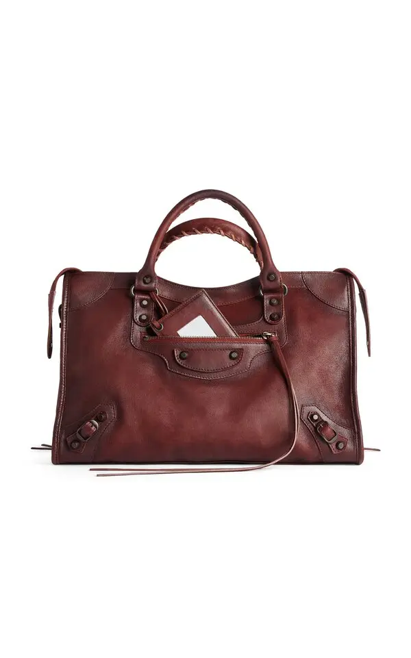 Balenciaga Le City Medium Leather Bag - Red