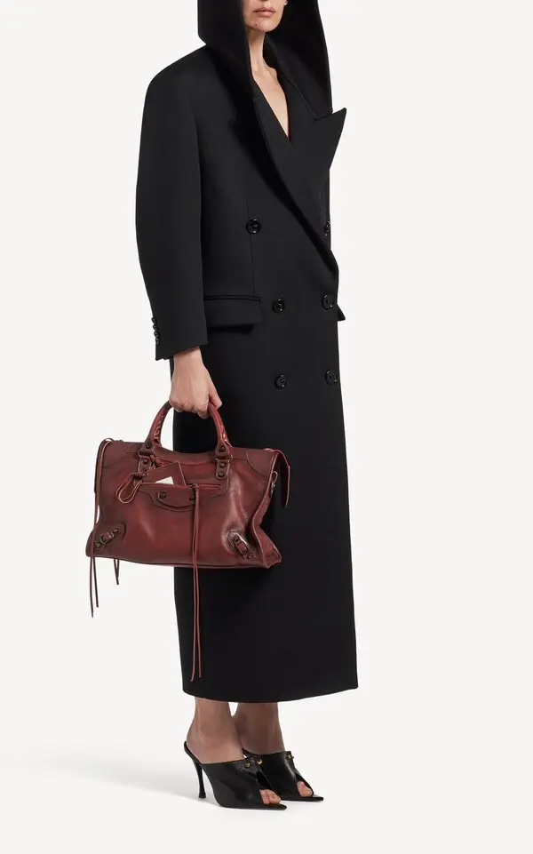 Balenciaga Le City Medium Leather Bag - Red
