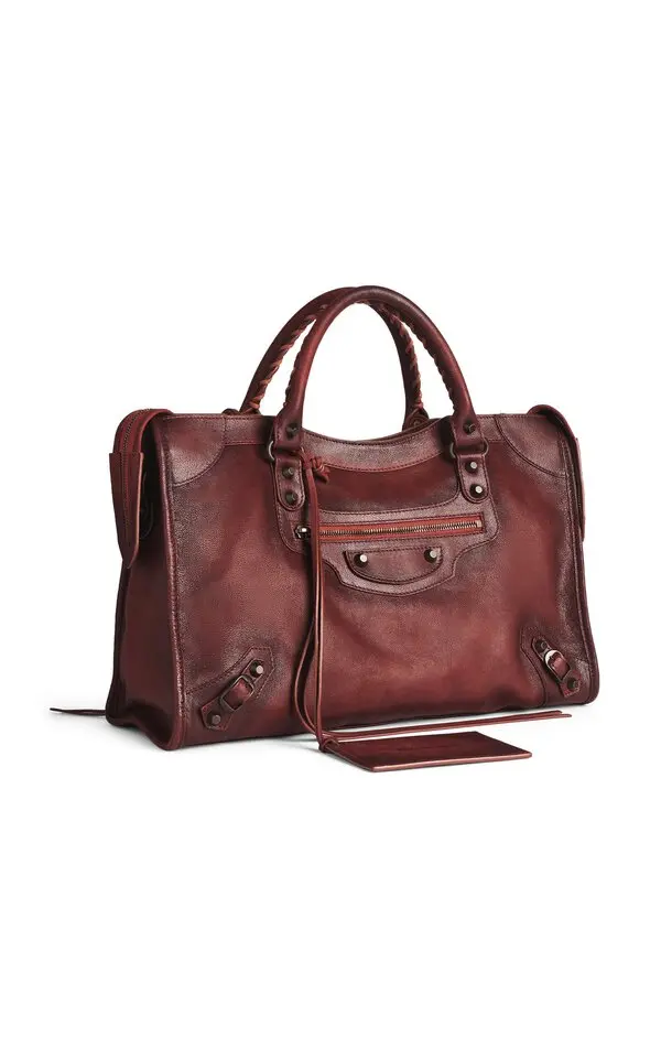 Balenciaga Le City Medium Leather Bag - Red