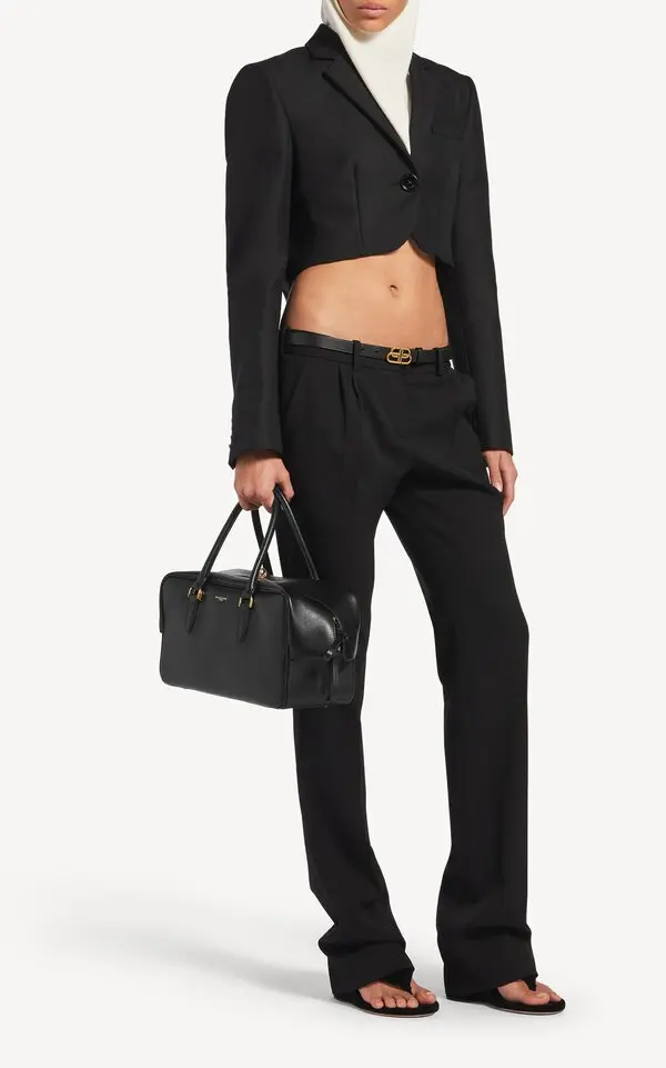 Balenciaga Le 7 Medium Leather Bowling Bag