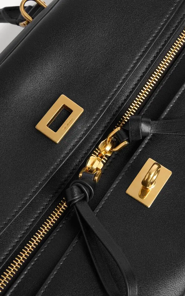 Balenciaga Le 7 Medium Leather Bowling Bag