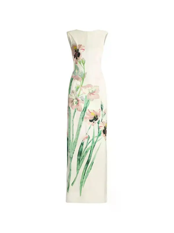 Erdem Floral Duchess Maxi Dress - White
