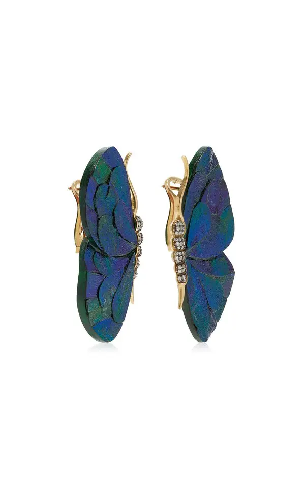 SILVIA FURMANOVICH Marquetry Butterfly Earrings