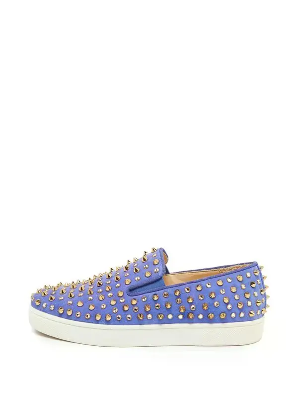 CHRISTIAN LOUBOUTIN Roller Boat Embellished Sneakers - Blue
