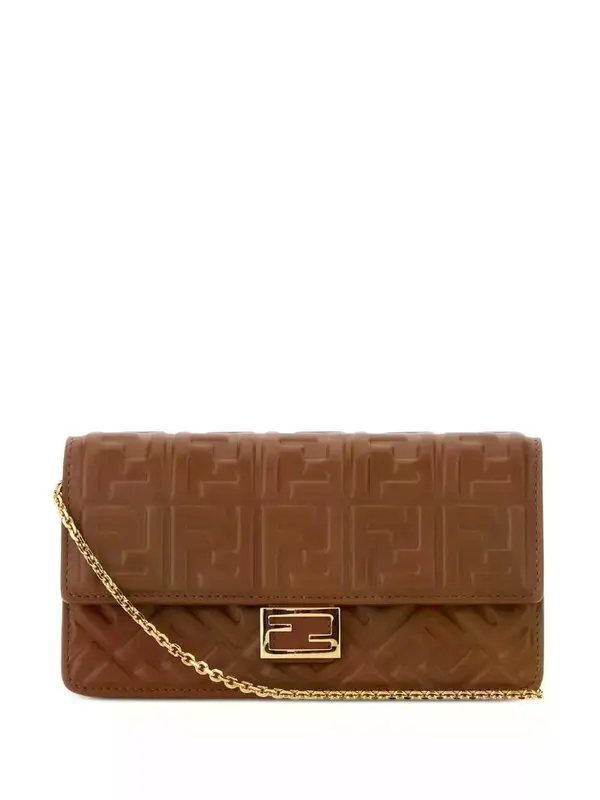 Fendi Baguette Chain Shoulder Bag - Brown