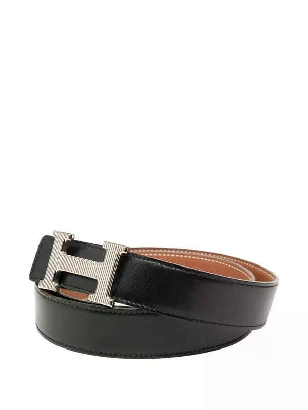 Hermès 2011 Togo And Box Calf H Strié Reversible Belt