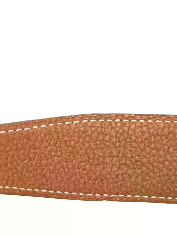 Hermès 2011 Togo And Box Calf H Strié Reversible Belt