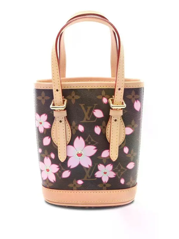 LOUIS VUITTON Monogram Cherry Blossom Nano Bucket Bag - Brown