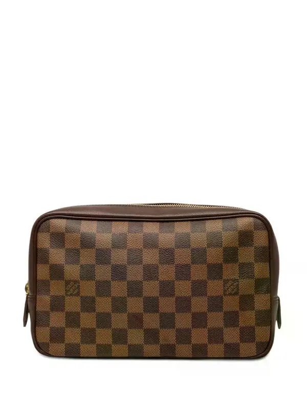 LOUIS VUITTON Damier Ebene Trousses Toilette 25 Clutch Bag - Brown