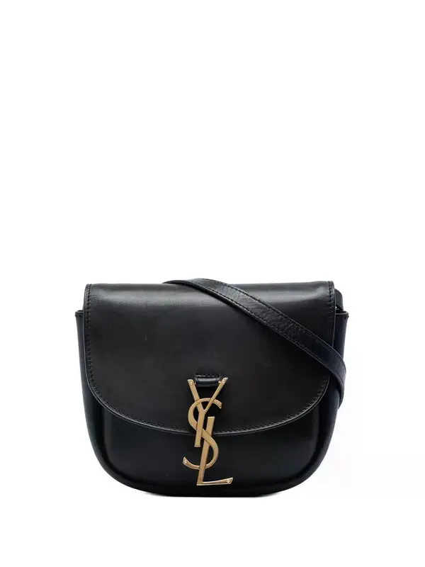 Saint Laurent Kaia Small Leather Monogram Crossbody Bag - Black