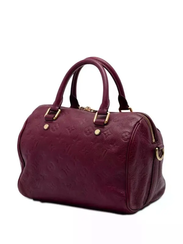 LOUIS VUITTON Monogram Empreinte Speedy Bandouliere 25 Satchel - Red