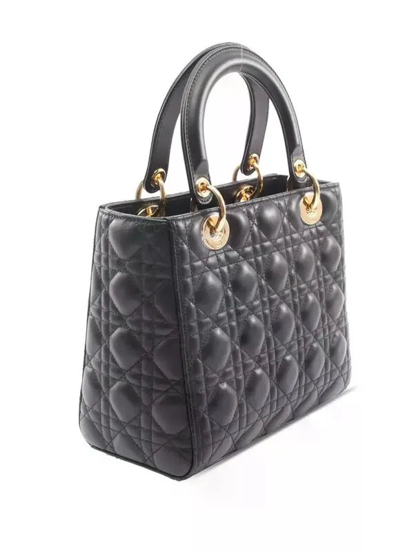 Dior Lambskin Cannage Lady Satchel - Black