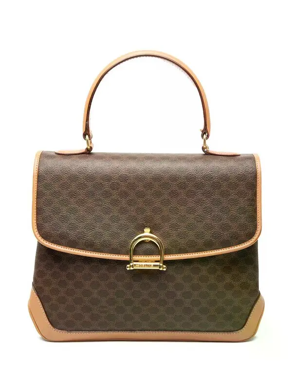 Celine Macadam Coated Canvas Top Handle Bag Handbag