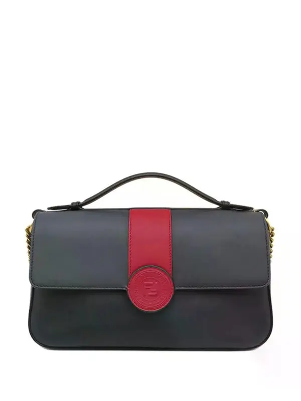 Fendi Bicolor Leather Double F Baguette Satchel