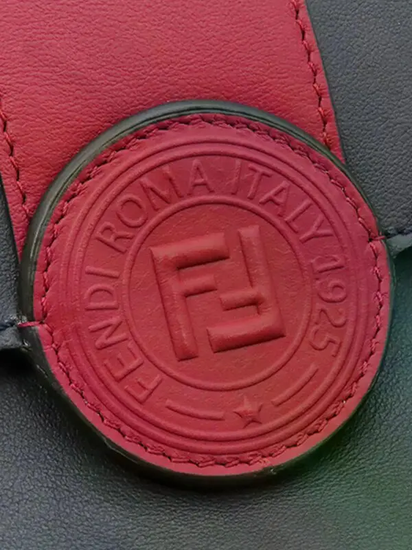 Fendi Bicolor Leather Double F Baguette Satchel