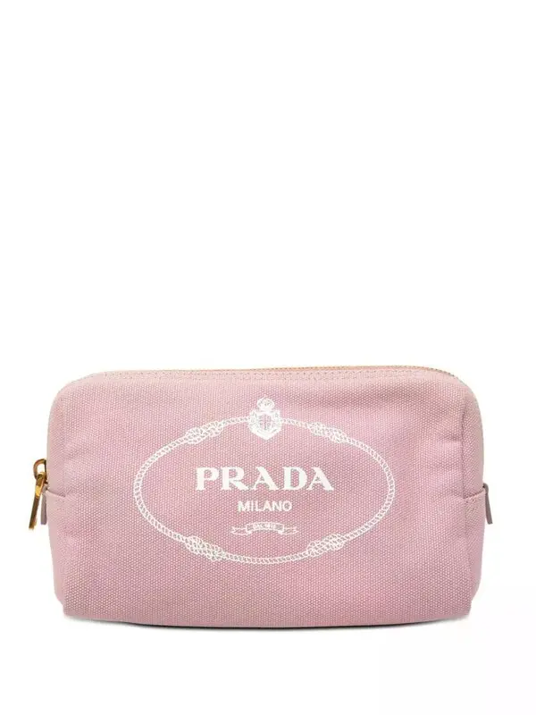 Prada 2013-2026 Canvas Canapa Logo Pouch