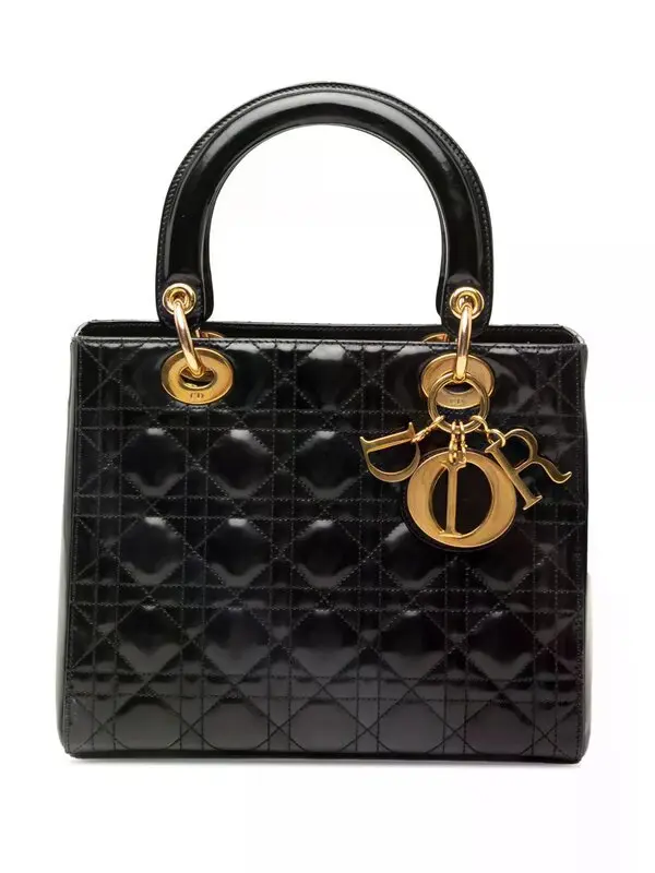 Dior Patent Cannage Lady Satchel - Black