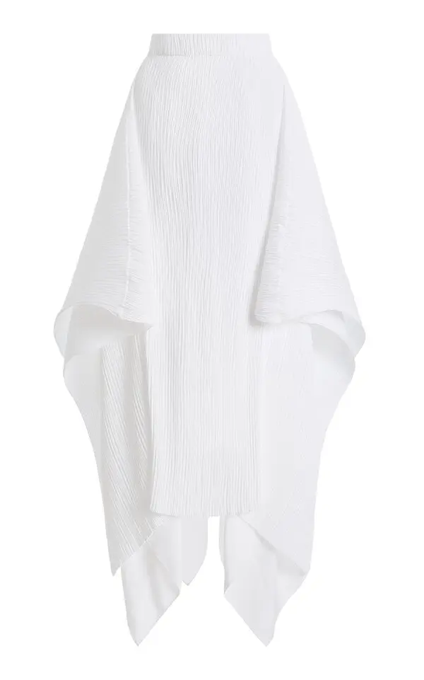 JW Anderson Pleated Maxi Skirt With Handkerchief Hem - White