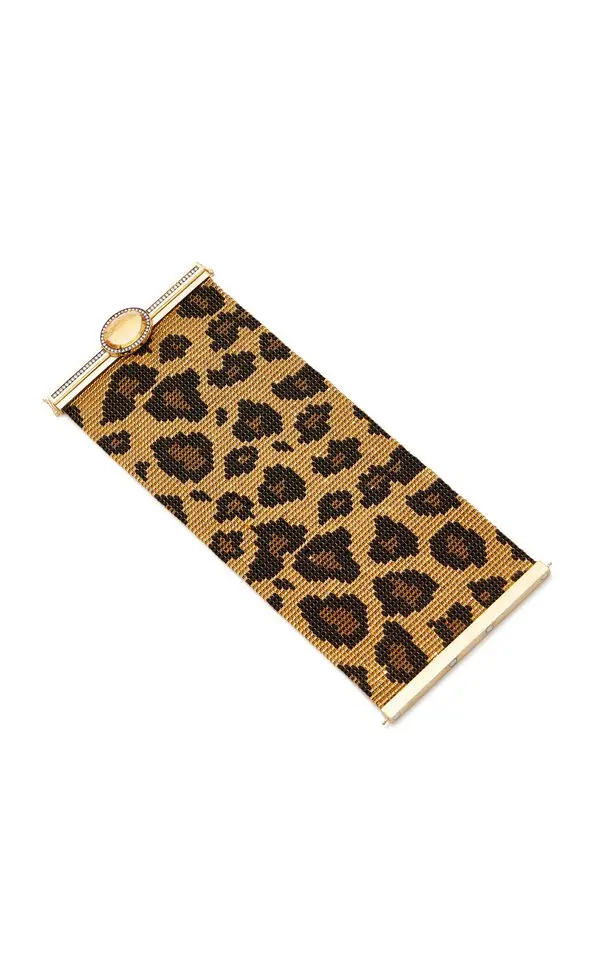 SILVIA FURMANOVICH 18k Yellow Gold Leopard Woven Bead Bracelet