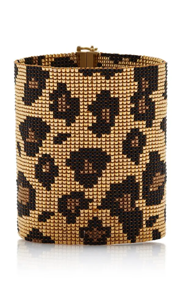 SILVIA FURMANOVICH 18k Yellow Gold Leopard Woven Bead Bracelet