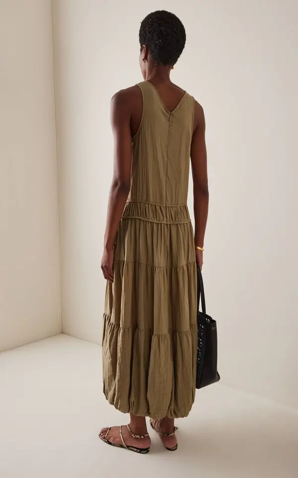 Co Wrinkled Nylon Pleated Maxi Dress