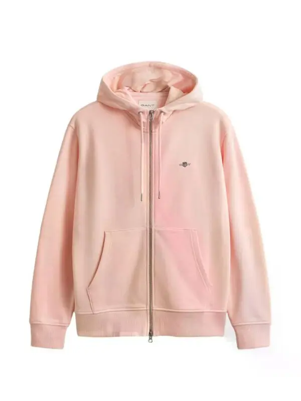 Gant Logo Embroidered Zip-up Hoodie