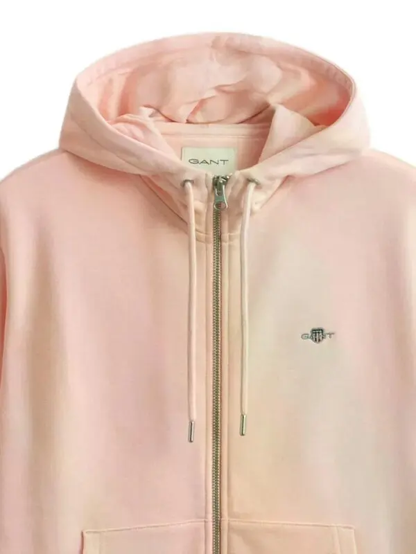 Gant Logo Embroidered Zip-up Hoodie