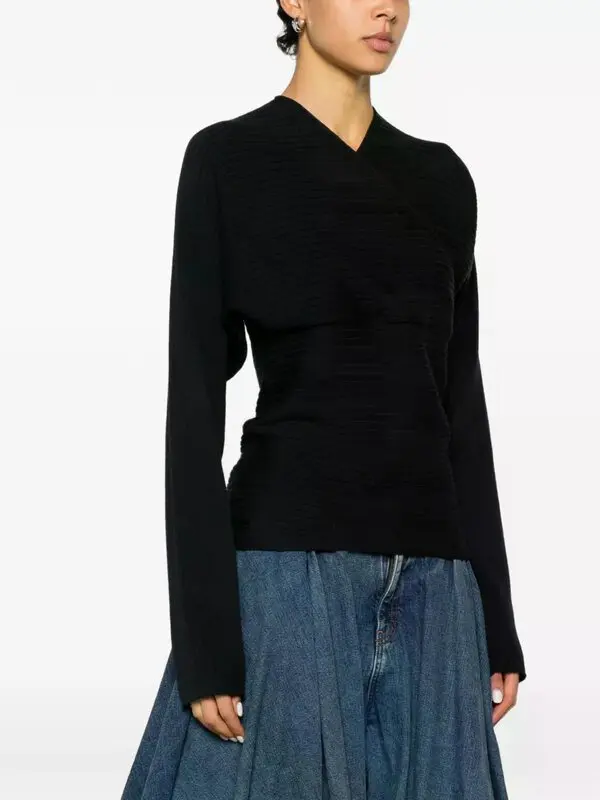 Paloma Wool Ribbed Knit V-neck Long Sleeve Sweater