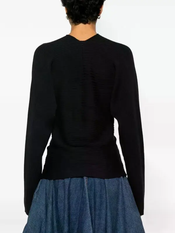 Paloma Wool Ribbed Knit V-neck Long Sleeve Sweater