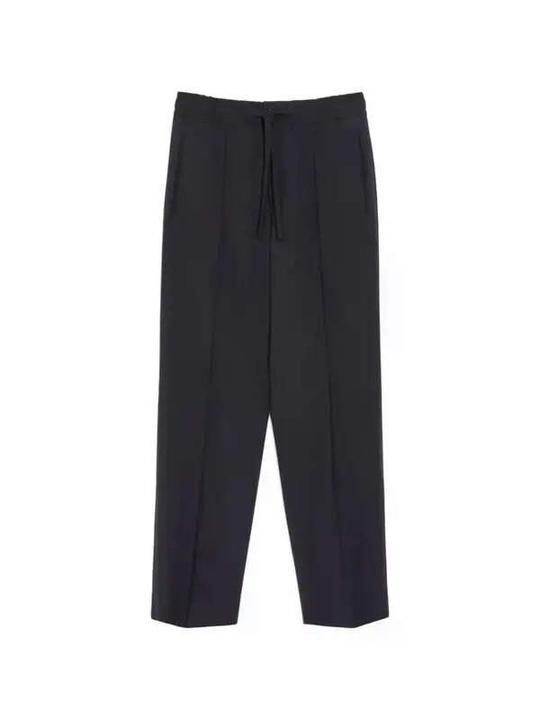 Valentino Garavani Wool Trousers With Vlogo Embroidery - Blue