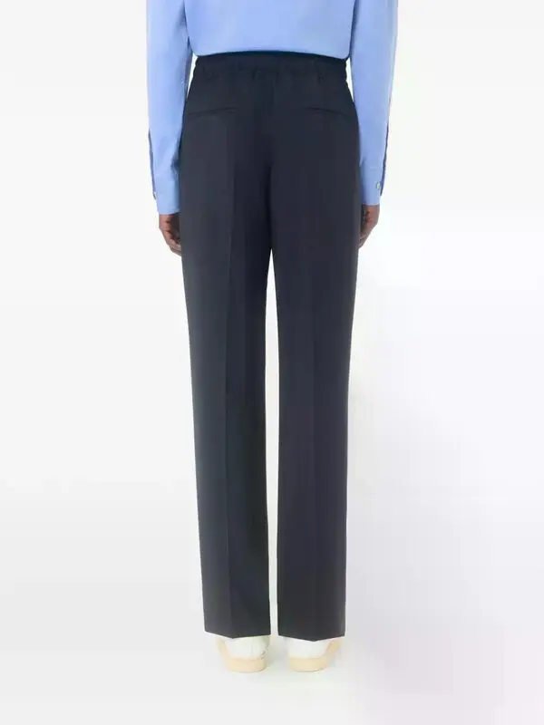 Valentino Garavani Wool Trousers With Vlogo Embroidery - Blue