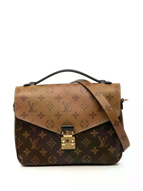 LOUIS VUITTON Monogram Reverse Pochette Metis Satchel - Brown