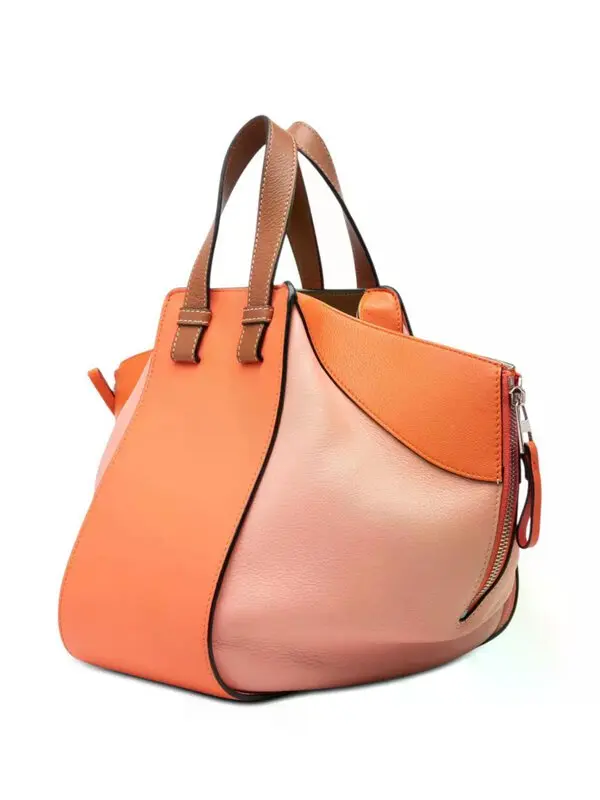 Loewe Tricolor Soft Grained Calfskin Hammock Bag Satchel - Orange