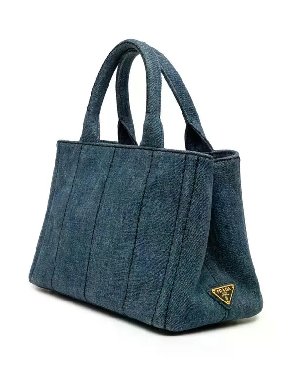 Prada Canapa Logo Satchel - Blue