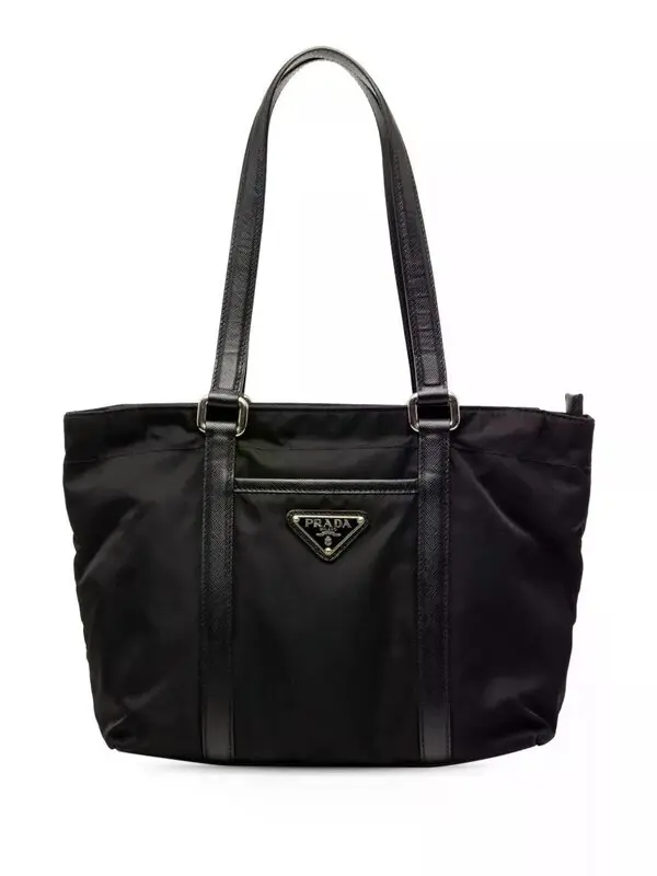 Prada Saffiano Trimmed Tessuto Tote Bag