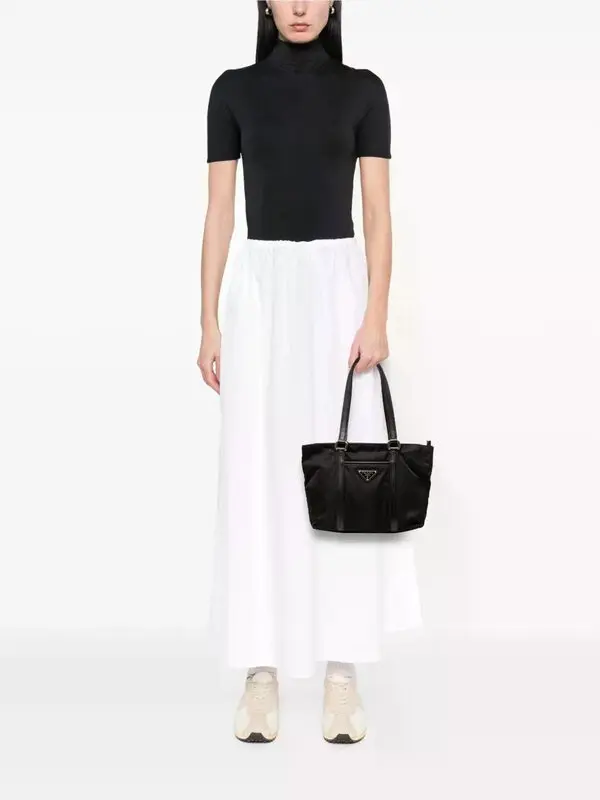 Prada Saffiano Trimmed Tessuto Tote Bag