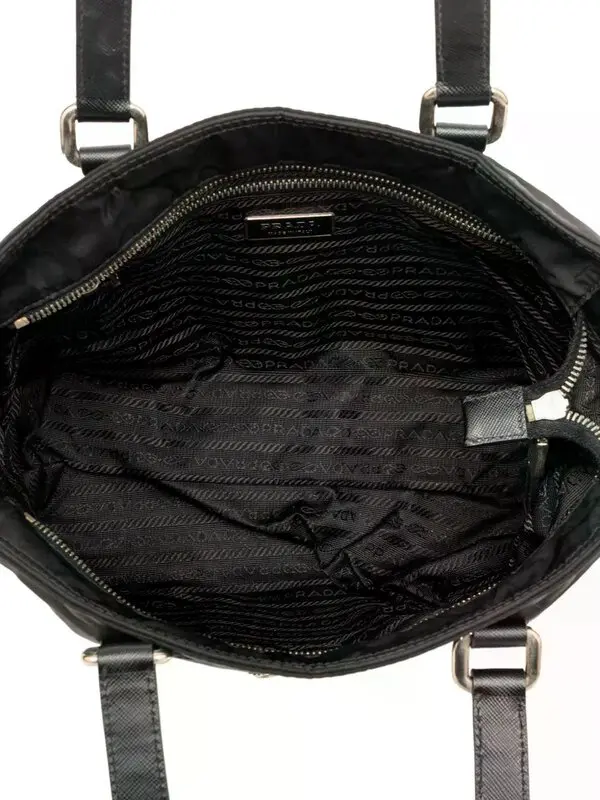 Prada Saffiano Trimmed Tessuto Tote Bag