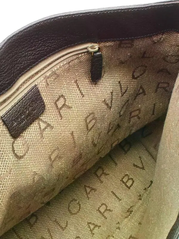 BVLGARI Leather Flap Tote Bag - Brown