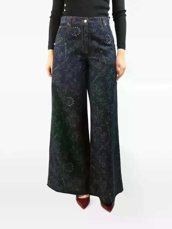 Etro Floral Print Wide-leg Jeans