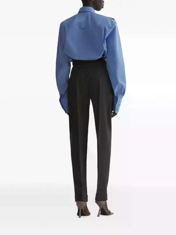 MUGLER Wool Twill Carrot Pants