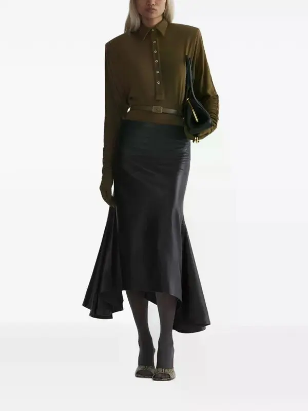 MUGLER Bat-sleeve Polo Bodysuit