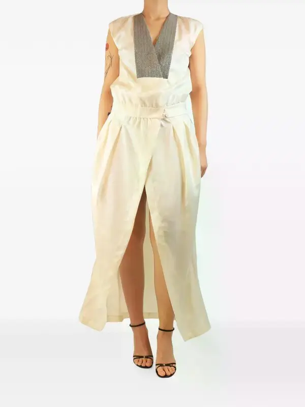 Brunello Cucinelli Monili V-neck Maxi Dress